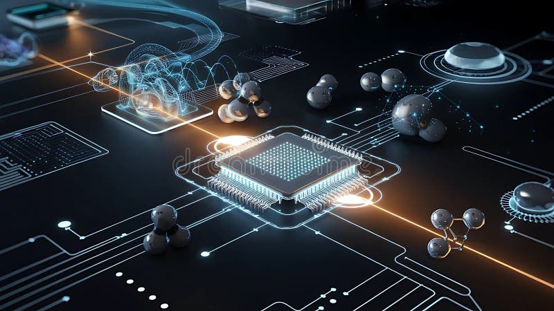 Futuristic Nanotechnology Abstract Background, Nano Tech Stock ...