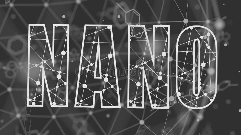 Nanotechnology Concept. Text Textured by Lines Connected with Dots ...
