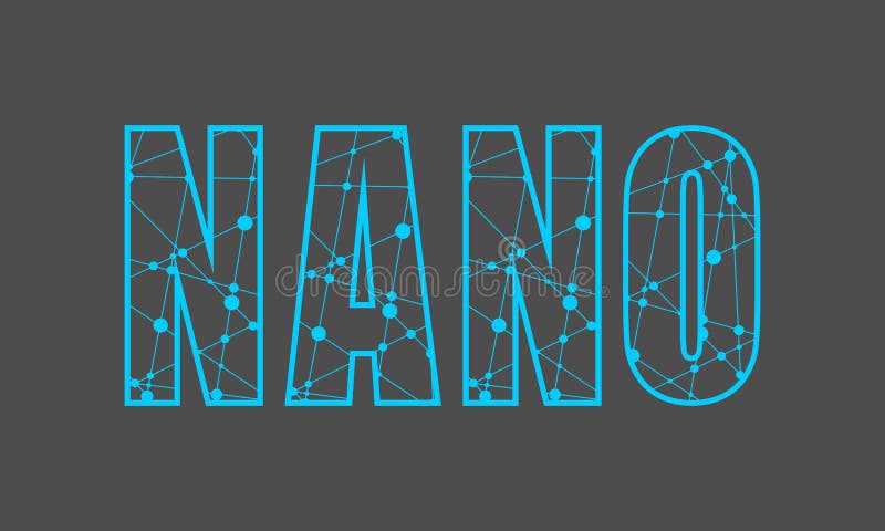 Nanotechnology Concept. Text Textured by Lines Connected with Dots ...