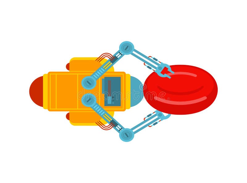 Nanobot and Blood Cell. Microrobot for Treatment Stock Vector ...