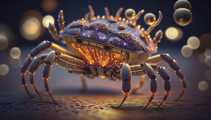 Nanobot Crab. Generative AI Stock Illustration - Illustration of ...