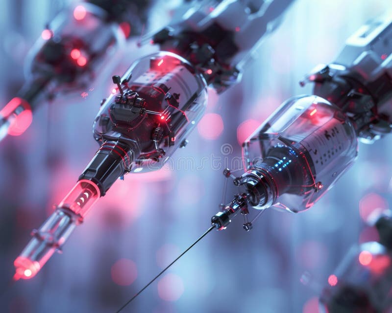 Nanobots Administering a Vaccine Showcasing a Futuristic Approach To ...