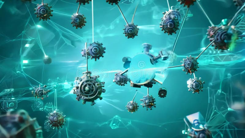 Nanobots Assembling Microscopic Structures in Scientific Abstract ...