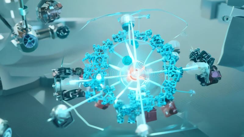 Nanobots Assembling Microscopic Structures in Scientific Abstract ...