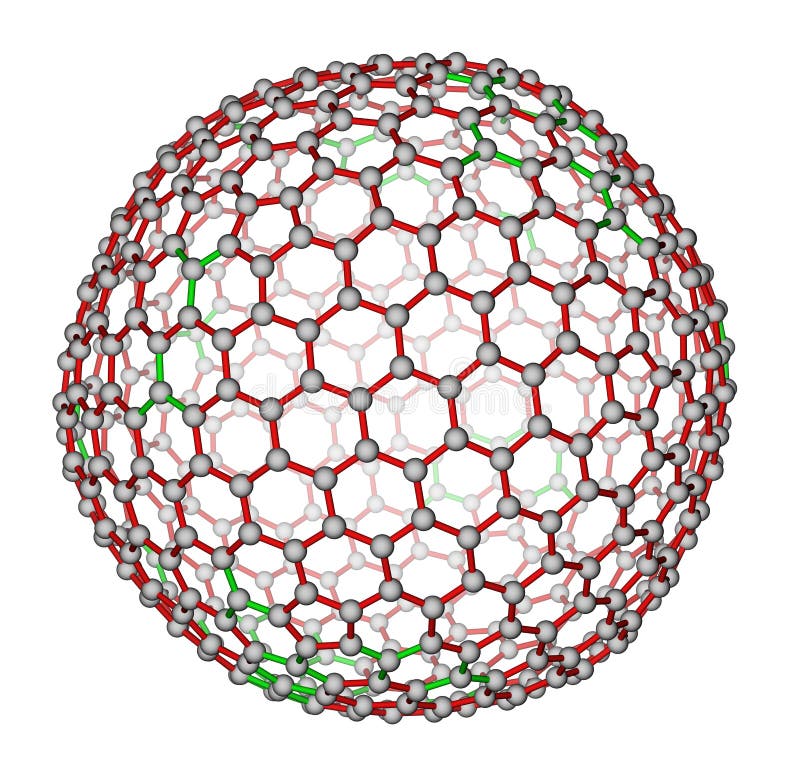 Nanocluster Fullerene C540 Molecular Model Stock Illustration ...