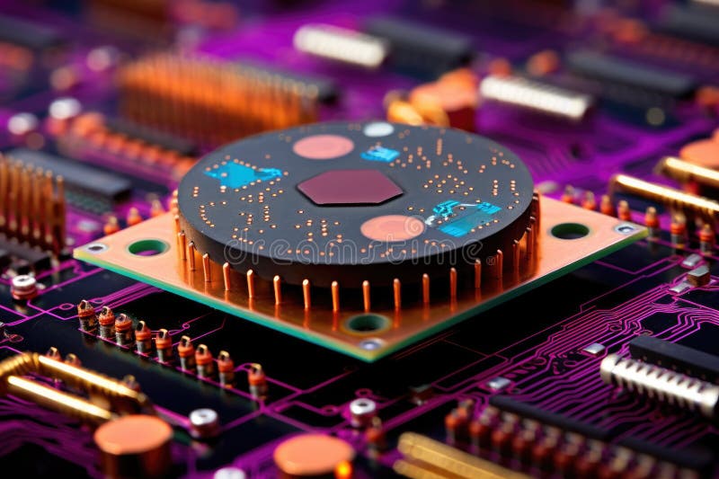 Nanoelectronics Circuit Board with Tiny Components Stock Illustration ...