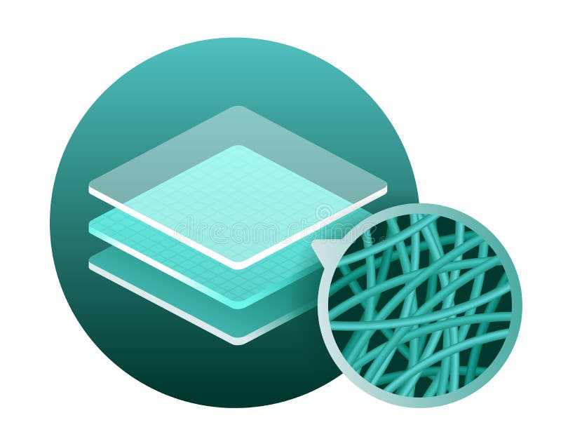 Nanofiber Icon - Textile Fibers in Isometric Stock Vector ...