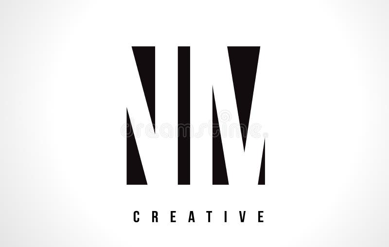 Nanometer N M White Letter Logo Design Mit Schwarzem Quadrat Vektor ...