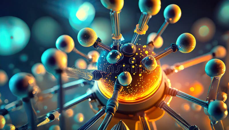 Nanoparticle Structure in Blue Colors Stock Illustration - Illustration ...