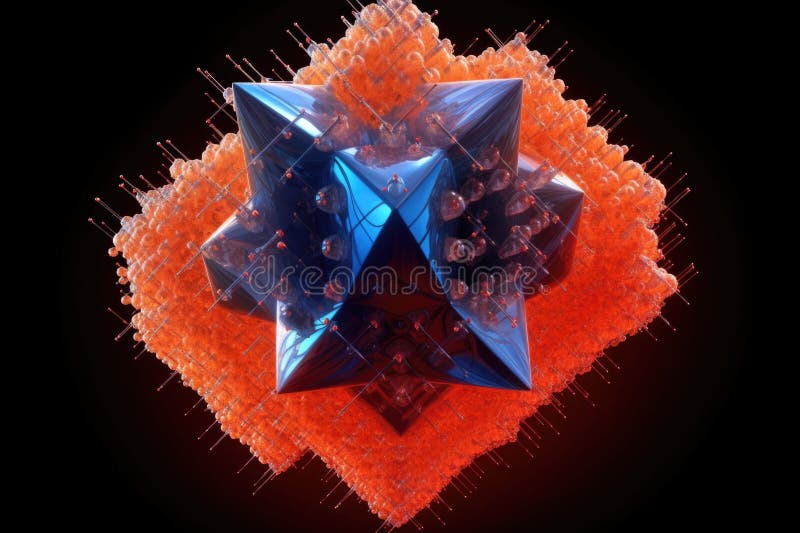 Nanoparticles Forming a Geometric Shape Stock Illustration ...