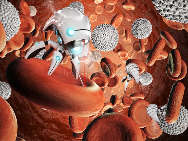 Nanorobot surgery stock illustration. Illustration of nanorobotics ...