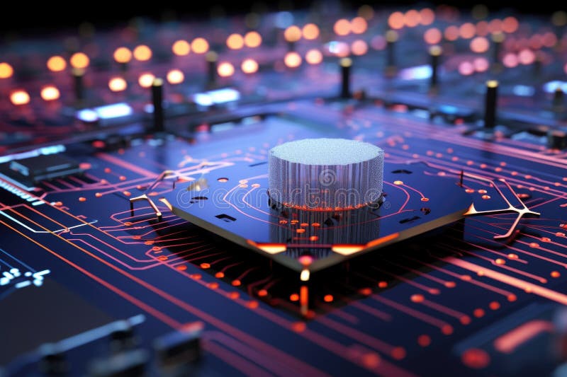 Nanoscale Devices on a Silicon Chip Stock Illustration - Illustration ...