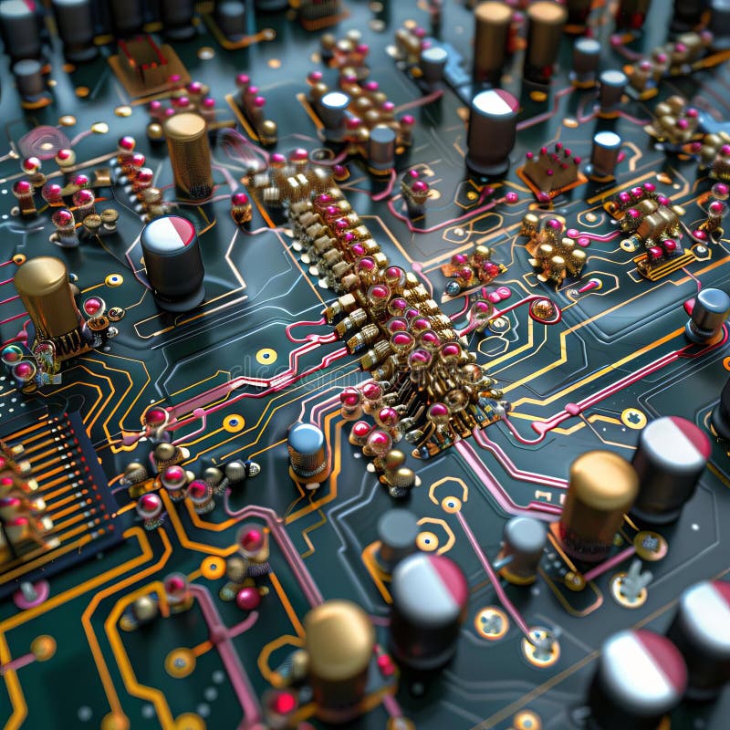 129 Nanoscale View of Molecular Circuitry on Microchip Motherboard 3D ...