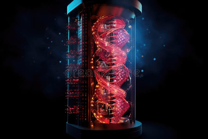 Nanotechnology and Dna Data Storage Interaction Stock Image - Image of ...