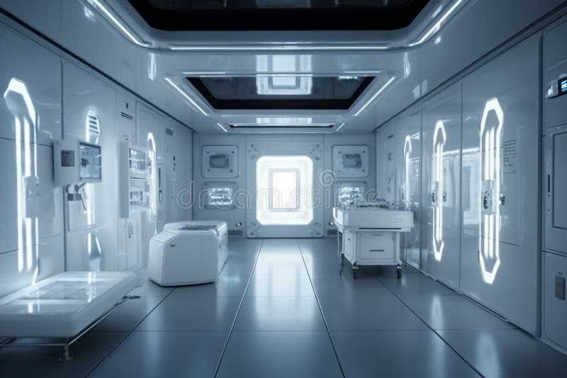 Nanotechnology Laboratory, Futuristic Hospital or Spaceship Corridor ...