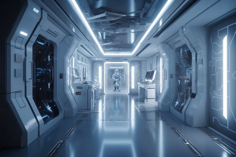 Nanotechnology Laboratory, Futuristic Hospital or Spaceship Corridor ...
