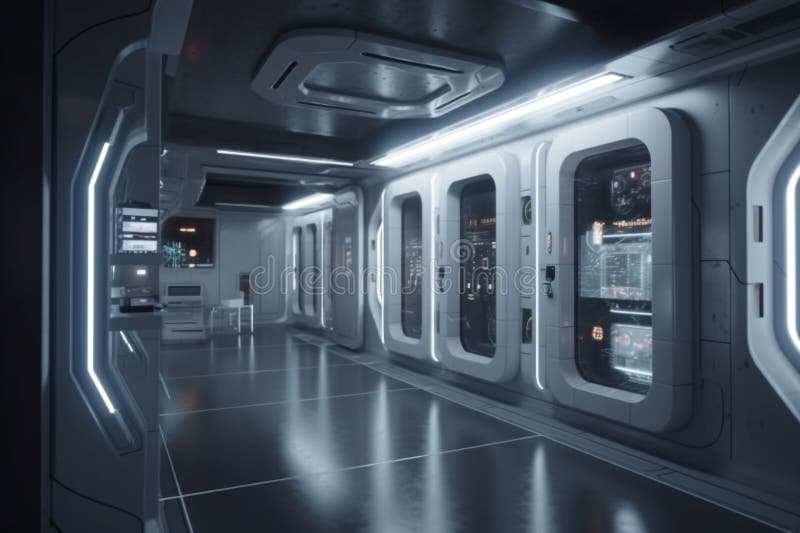 Nanotechnology Laboratory, Futuristic Hospital or Spaceship Corridor ...