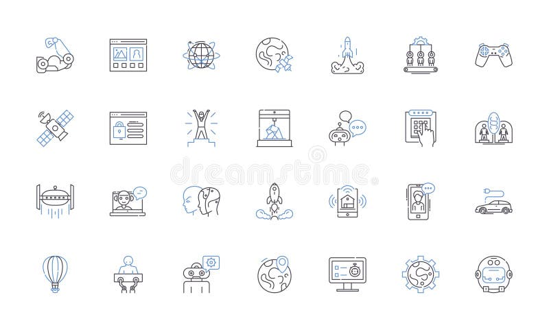 Nanotechnology Line Icons Collection. Innovation, Microscopic ... Nanotechnology Line Icons Collection. Innovation, Microscopic ...