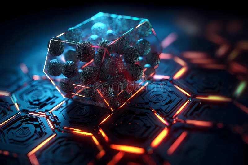 Nanotechnology Microchip Chip Board Processor. Futuristic Computing ...