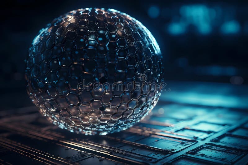 Nanotechnology Microchip Chip Board Processor. Futuristic Computing ...