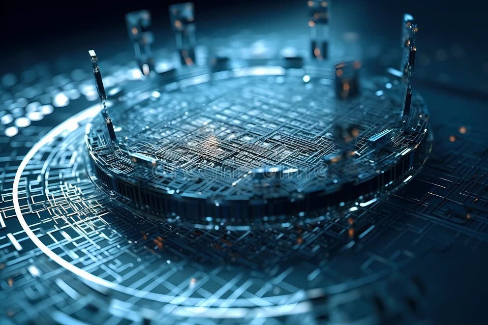 Nanotechnology Microchip Chip Board Processor. Futuristic Computing ...