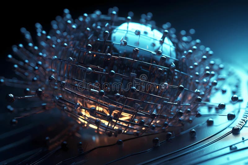 Nanotechnology Microchip Chip Board Processor. Futuristic Computing ...