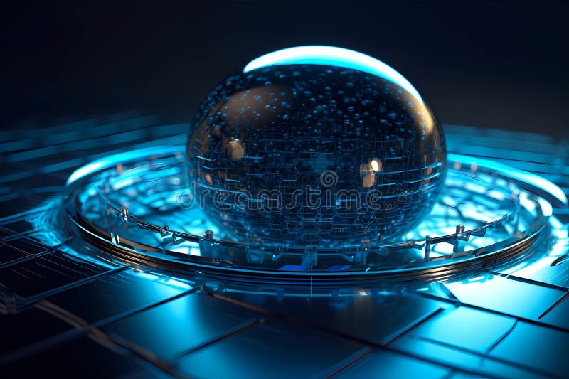 Nanotechnology Microchip Chip Board Processor. Futuristic Computing ...