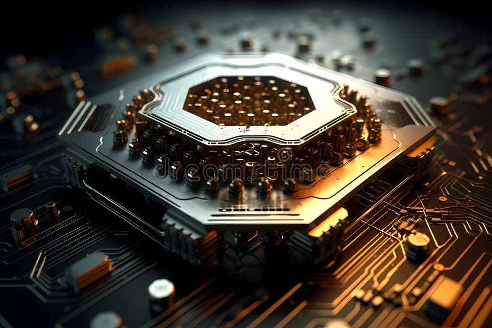 Nanotechnology Microchip Chip Board Processor. Futuristic Computing Technology of Nano ...