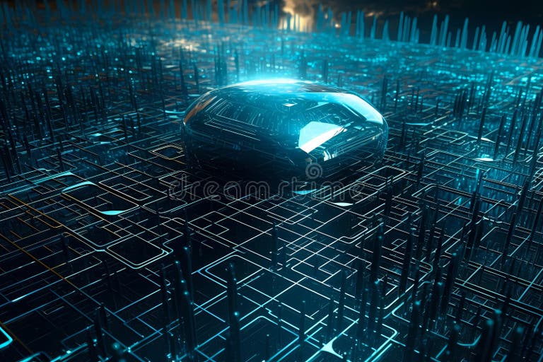 Nanotechnology Microchip Chip Board Processor. Futuristic Computing ...