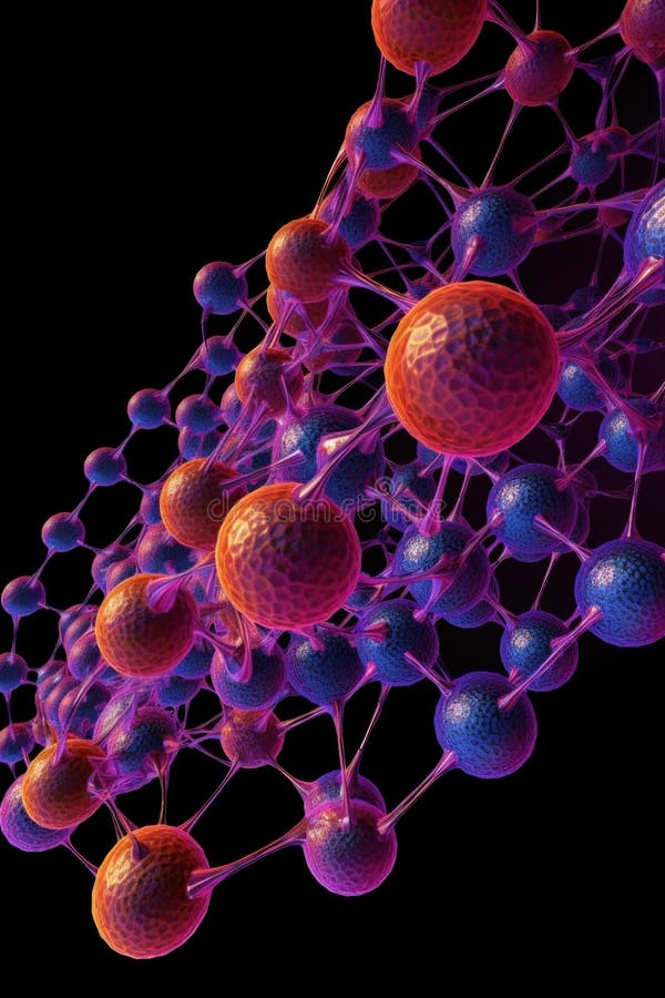 Nanotechnology Molecular Structure Visualization Stock Photo - Image of ...