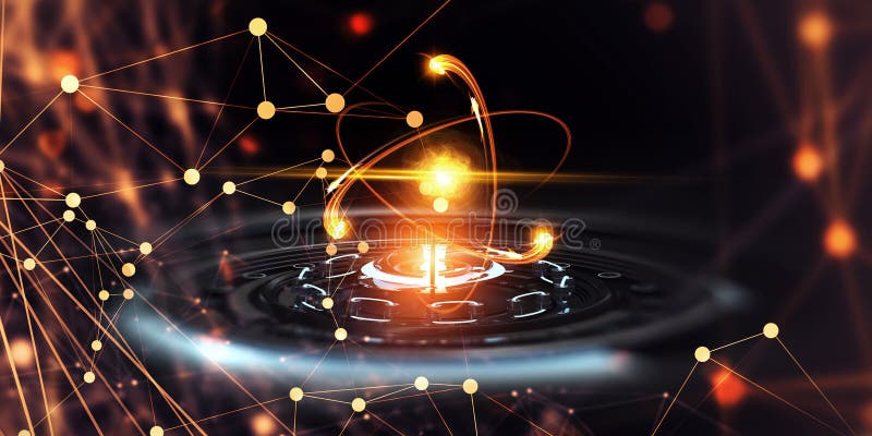 Nanotechnology, Molecule Model Image . Mixed Media Stock Image - Image ...