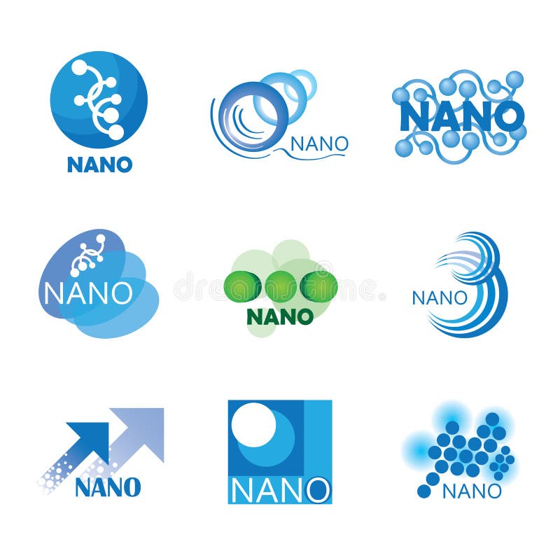 Nanotechnology Set of Logos Stock Vector - Illustration of connection ...