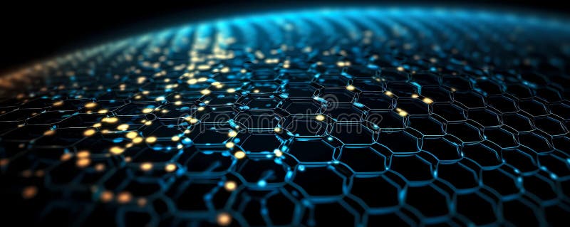 Nanotechnology Structure of Hexagonal Nano Material. Macro Abstract ...