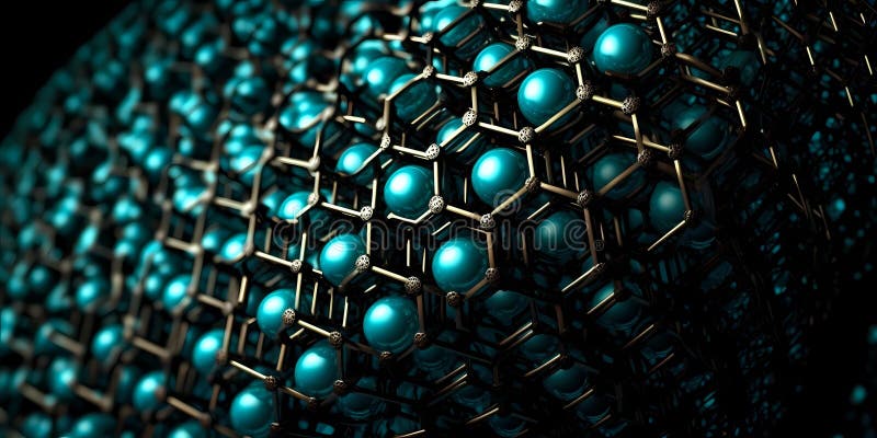 Nanotechnology Structure of Hexagonal Nano Material. Macro Abstract ...
