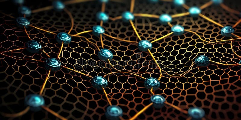 Nanotechnology Structure of Hexagonal Nano Material. Macro Abstract ...