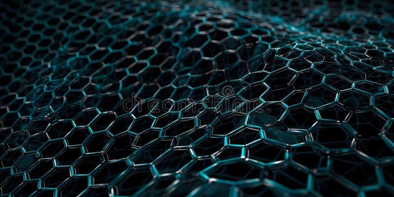 Nanotechnology Structure of Hexagonal Nano Material. Macro Abstract ...