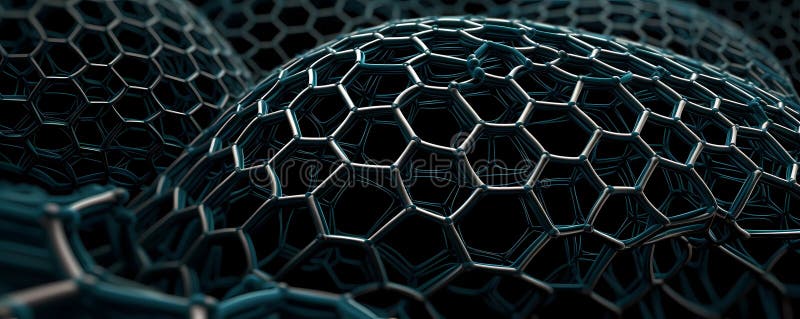 Nanotechnology Structure of Hexagonal Nano Material. Macro Abstract ...