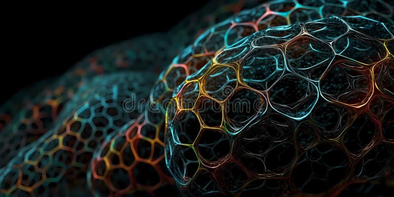 Nanotechnology Structure of Hexagonal Nano Material. Macro Abstract ...