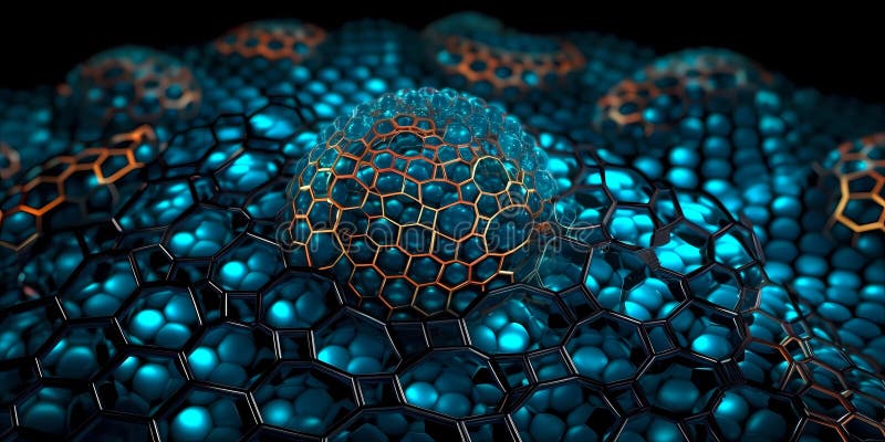 Nanotechnology Structure of Hexagonal Nano Material. Macro Abstract ...