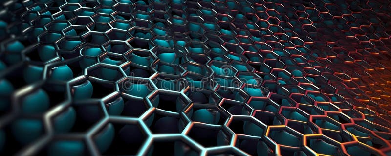 Nanotechnology Structure of Hexagonal Nano Material. Macro Abstract ...