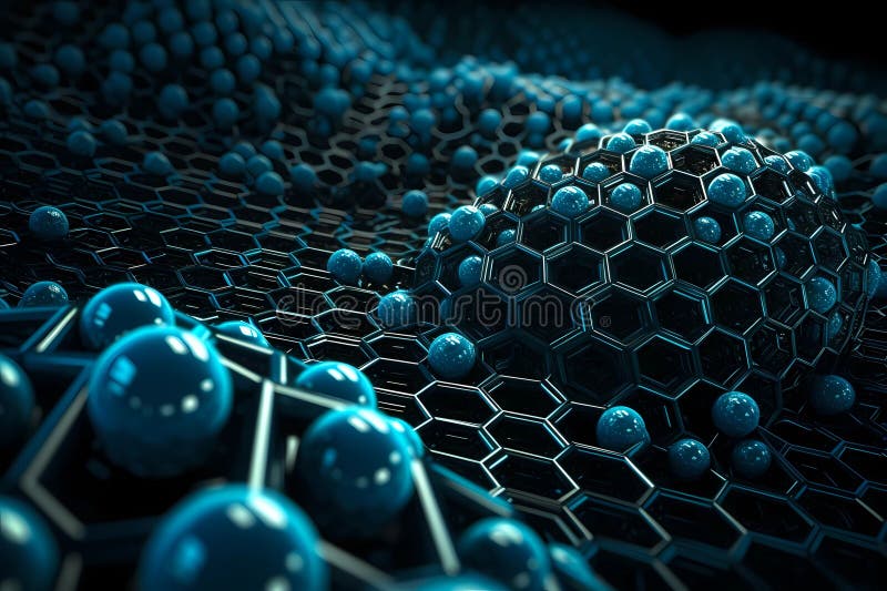 Nanotechnology Structure of Hexagonal Nano Material. Macro Abstract ...