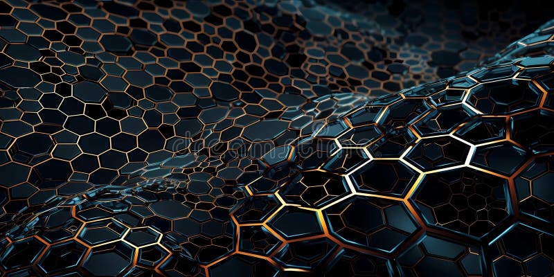 Nanotechnology Structure of Hexagonal Nano Material. Macro Abstract ...