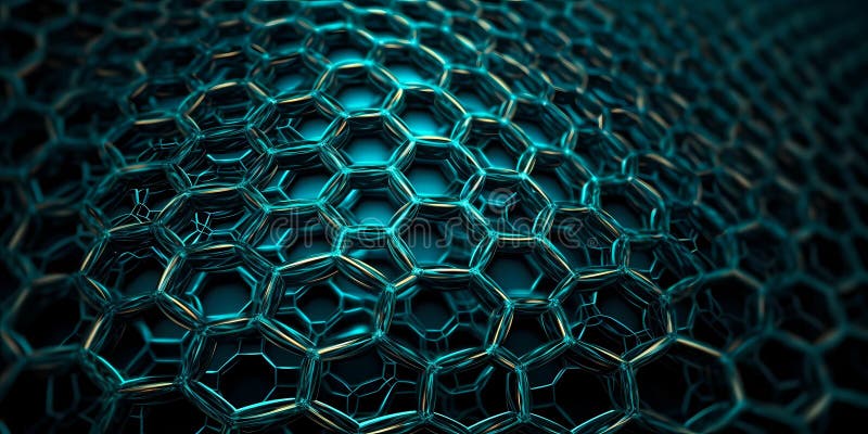 Nanotechnology Structure of Hexagonal Nano Material. Macro Abstract ...