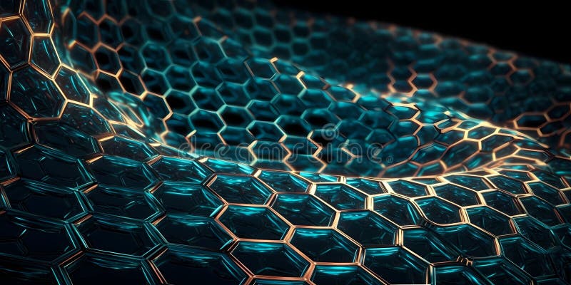 Nanotechnology Structure of Hexagonal Nano Material. Macro Abstract ...