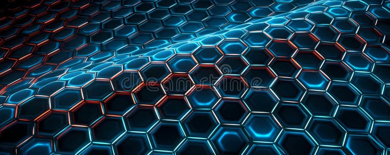 Nanotechnology Structure of Hexagonal Nano Material. Macro Abstract ...
