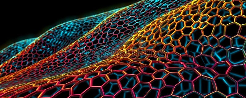 Nanotechnology Structure of Hexagonal Nano Material. Macro Abstract ...