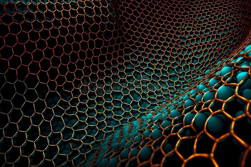 Nanotechnology Structure of Hexagonal Nano Material. Macro Abstract ...