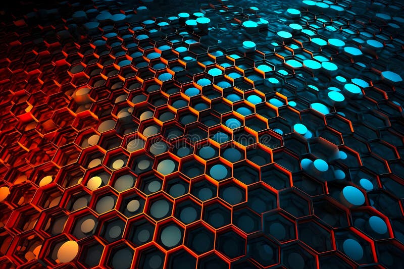 Nanotechnology Structure of Hexagonal Nano Material. Macro Abstract ...