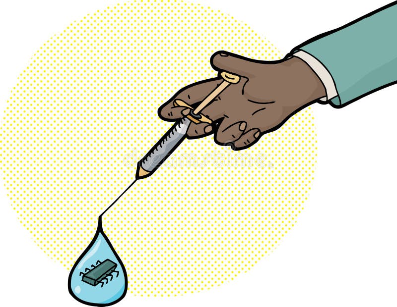 Nanotechnology Cartoon stock illustration. Illustration of computer ...