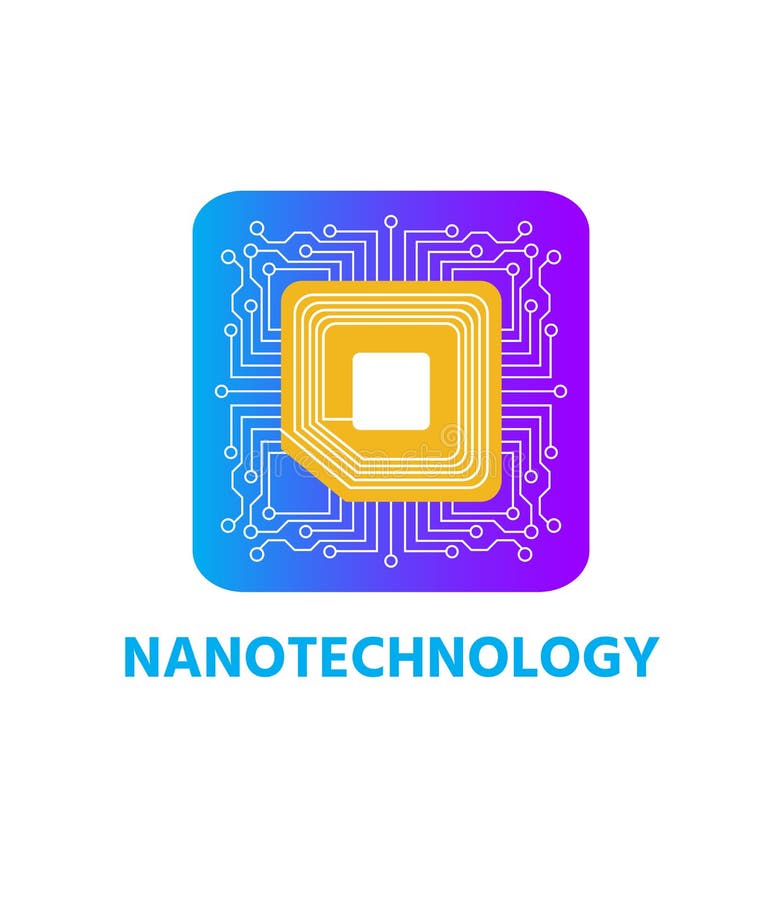Nanotechnology Text and Micro Chip Banner on White Stock Vector ...